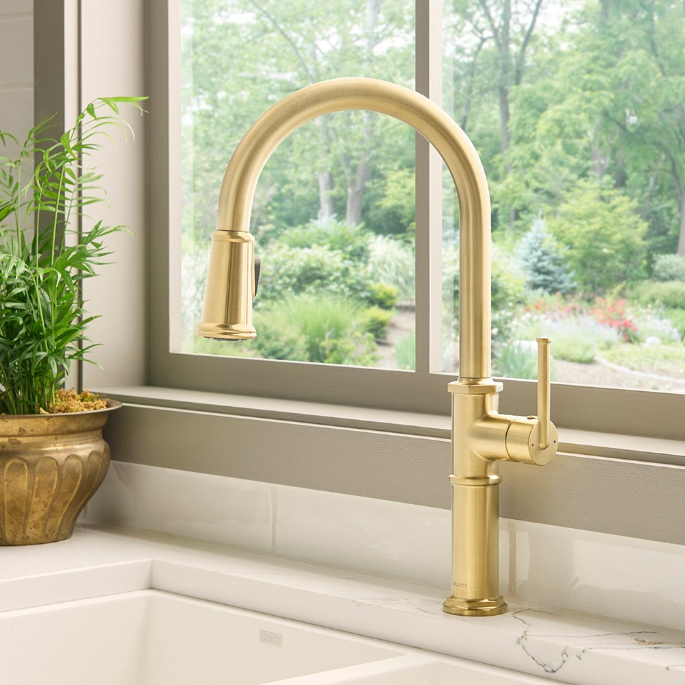 Ruvati Idris Brushed Gold Kitchen Faucet – Tall High Arc Pull Down ...